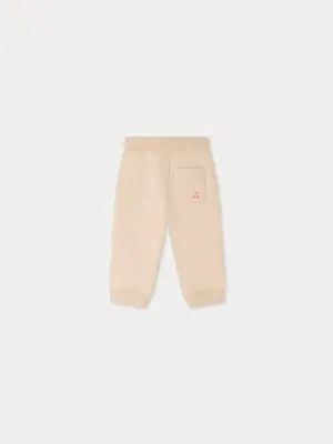 Bonpoint Organic Cotton Drawstring Joggers With Cherry Embroidery