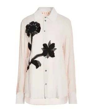 Marni Long Sleeve Floral Embellished Shirt