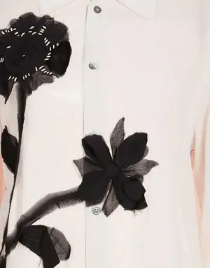 Marni Long Sleeve Floral Embellished Shirt