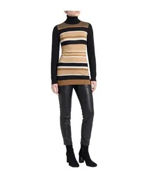 Dolce & Gabbana Striped Wool Knit Turtleneck Long Sleeve Top