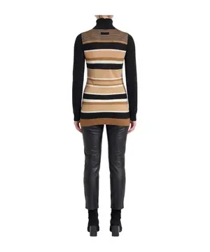 Dolce & Gabbana Striped Wool Knit Turtleneck Long Sleeve Top