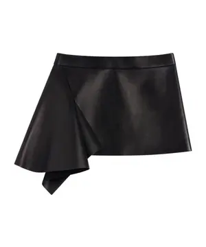 Givenchy Slashed Leather Mini Skirt