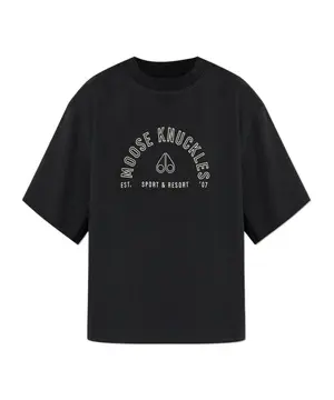Moose Knuckles Logo Printed Crewneck T-shirt - Black