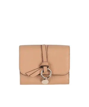 Chloé Minimalist Genuine Leather Wallet - Nude