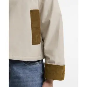 Barbour Contrast Collar Cropped Jacket - No