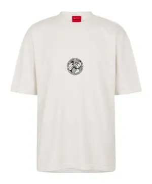 Hugo Boss Offwhite Crewneck Shortsleeve Tee - No
