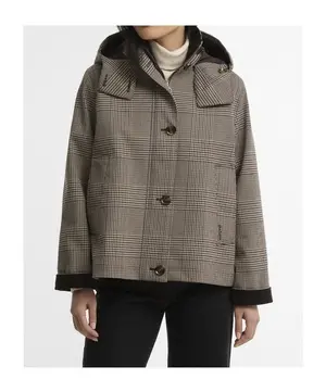 Barbour Checked Hooded Short Jacket - No