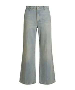 MAXCO. Wide-leg Faded Denim Trousers