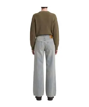 MAXCO. Wide-leg Faded Denim Trousers