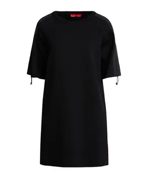 MAXCO. Simple Solid-colored T-shirt Dress - Black