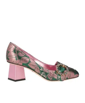 Dolce & Gabbana Square Toe Courts With Crystal Embellishment - No