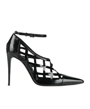 Dolce & Gabbana Glossed-leather Stiletto Courts With Ankle Strap