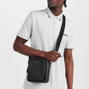 Hugo Boss Crossgrain Leather Crossbody Bag