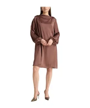 Max Mara Long Sleeve Satin Dress
