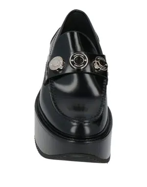 Burberry Glossed Leather Flatform Loafers