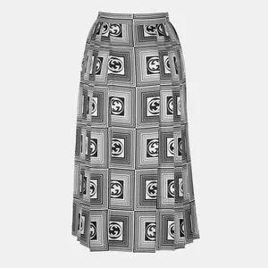 Gucci Geometric Print Pleated Midi Skirt