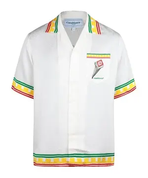 Casablanca Embroideredpocket Campcollar Shortsleeve Shirt - Leaning Column