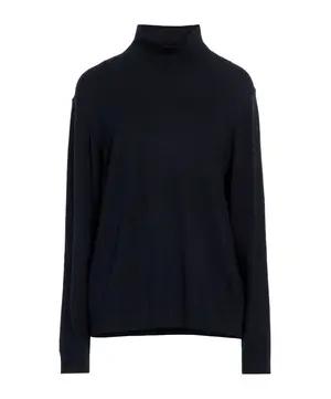 Max Mara Simple Solid-color Turtleneck Knitwear - Blue