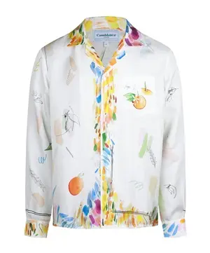 Casablanca Watercolourprint Campcollar Longsleeve Shirt - Work In Progres