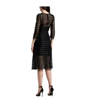 Dolce & Gabbana Midi Dress With Crewneck And Long Sleeves