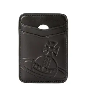 VIVIENNE WESTWOOD Embossedsaturn Card Holder - Black