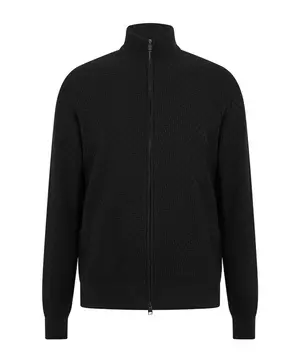 Brioni Diagonal Jacquard Knit Cardigan