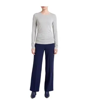 MAXCO. Solid-color Long-sleeve Crew Neck T-shirt