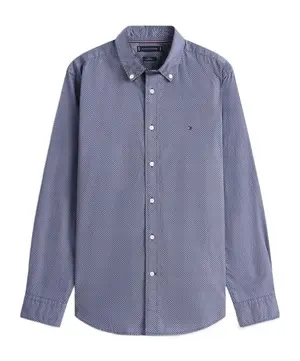 Tommy Hilfiger Dustyblue Fine Dot Longsleeve Shirt