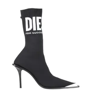 DIESEL® Sock Ankle Boots With Geometric Heel