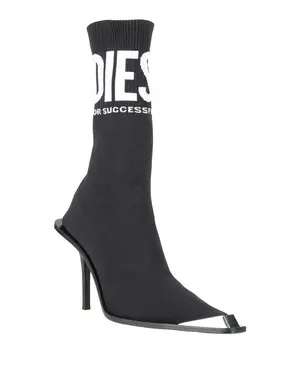DIESEL® Sock Ankle Boots With Geometric Heel