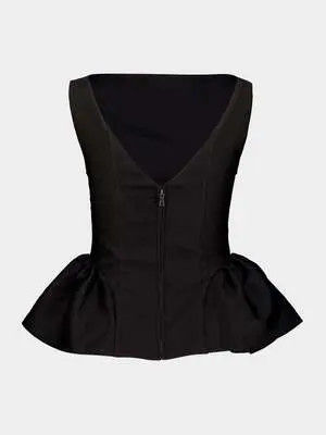 Roland Mouret Zip-up Peplum Top