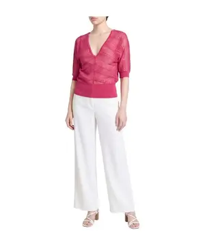 MAXCO. Solid-colored Lightweight Knit Top