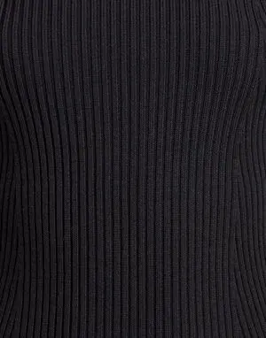 MAXCO. Solid-colored Ribbed Short-sleeve T-shirt