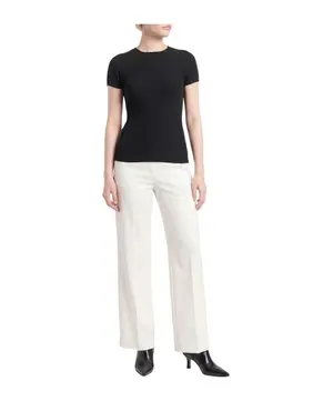 MAXCO. Solid-colored Ribbed Short-sleeve T-shirt