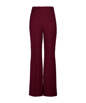 Roland Mouret Burgundy Wide Fit Wool Silk Trousers - Red