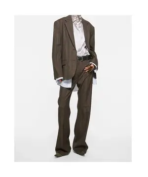 Acne Studios Wool Check Trousers - Brown/black