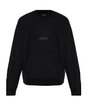 Emporio Armani Long Sleeve Knit Top With Ribbed Details