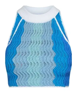 Casablanca Gradient Halter Knit Crop Top