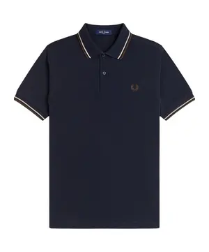 Fred Perry Cotton Collared Polo Shirt - Black