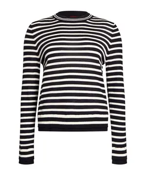 MAXCO. Max&co. Striped Wool Knit Sweater - Blue