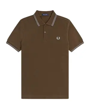 Fred Perry Cotton Collared Polo Shirt - Brown