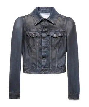 7 For All Mankind Cropped Cargo Denim Jacket - Grey