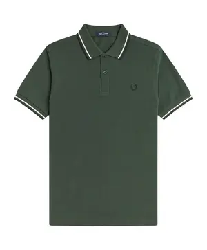 Fred Perry Cotton Collared Polo Shirt - Green