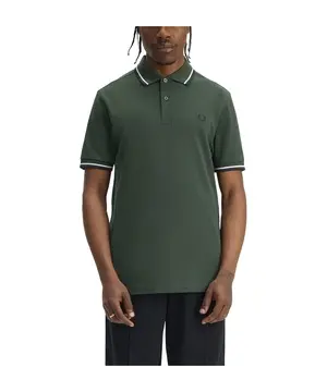 Fred Perry Cotton Collared Polo Shirt - Green