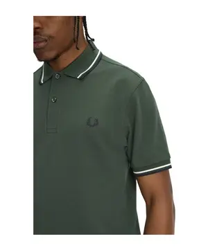 Fred Perry Cotton Collared Polo Shirt - Green