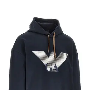 Emporio Armani Long-sleeve Hooded Sweatshirt With Front Graphic