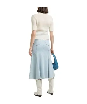 GANNI Simple Solid-color Short-sleeve Knit Top