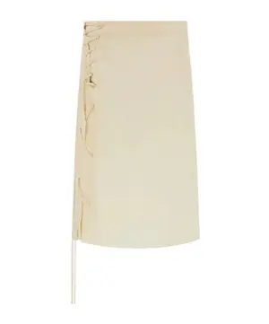 FERRAGAMO Satin Skirt With String Tie Detail