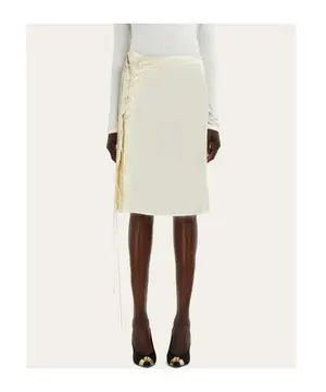 FERRAGAMO Satin Skirt With String Tie Detail