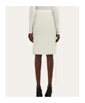 FERRAGAMO Satin Skirt With String Tie Detail